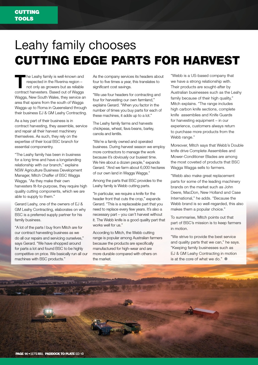 Paddock to Plate Edition 10 – Industry inMotion